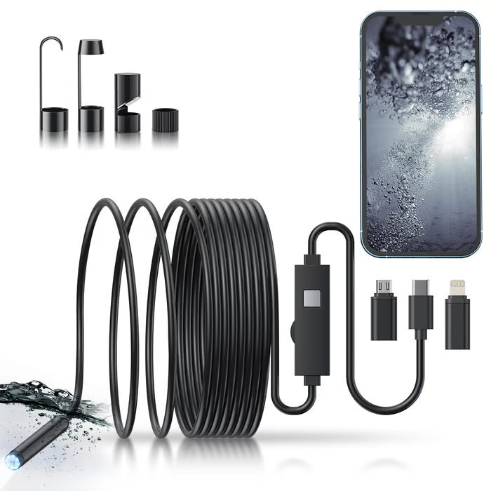 🔎 Plug-and-Play Endoscope Camera – Compatible with Android & iPhone ...