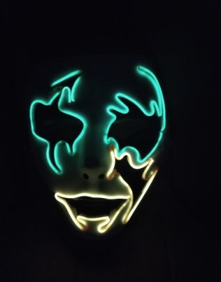 Halloween Skeleton Mask LED Glow Scary EL-Wire Mask – Kenvory